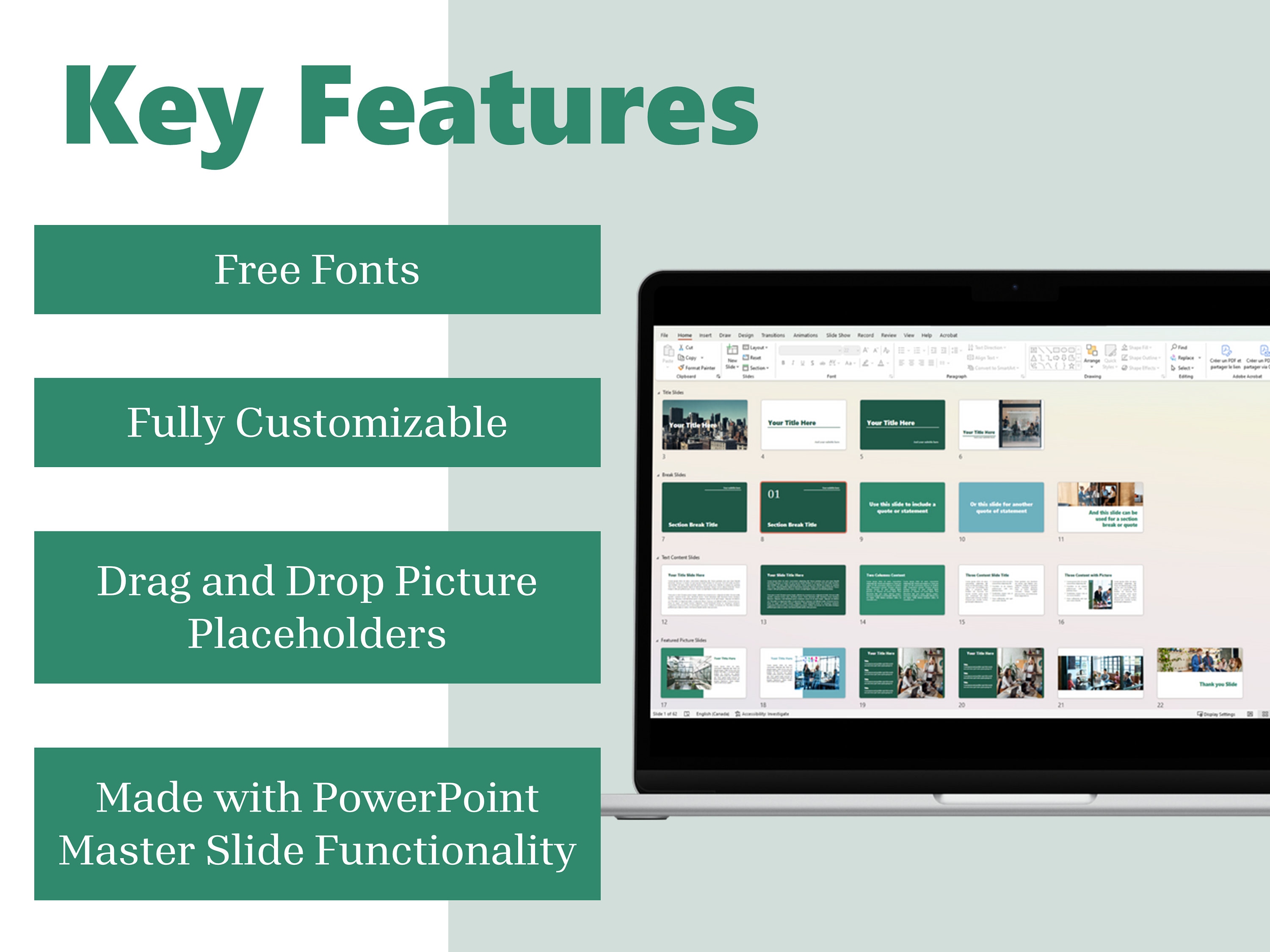BOWEN | Dynamic Modern Presentation Template Kit - 31 Slide Layouts, 60 ...