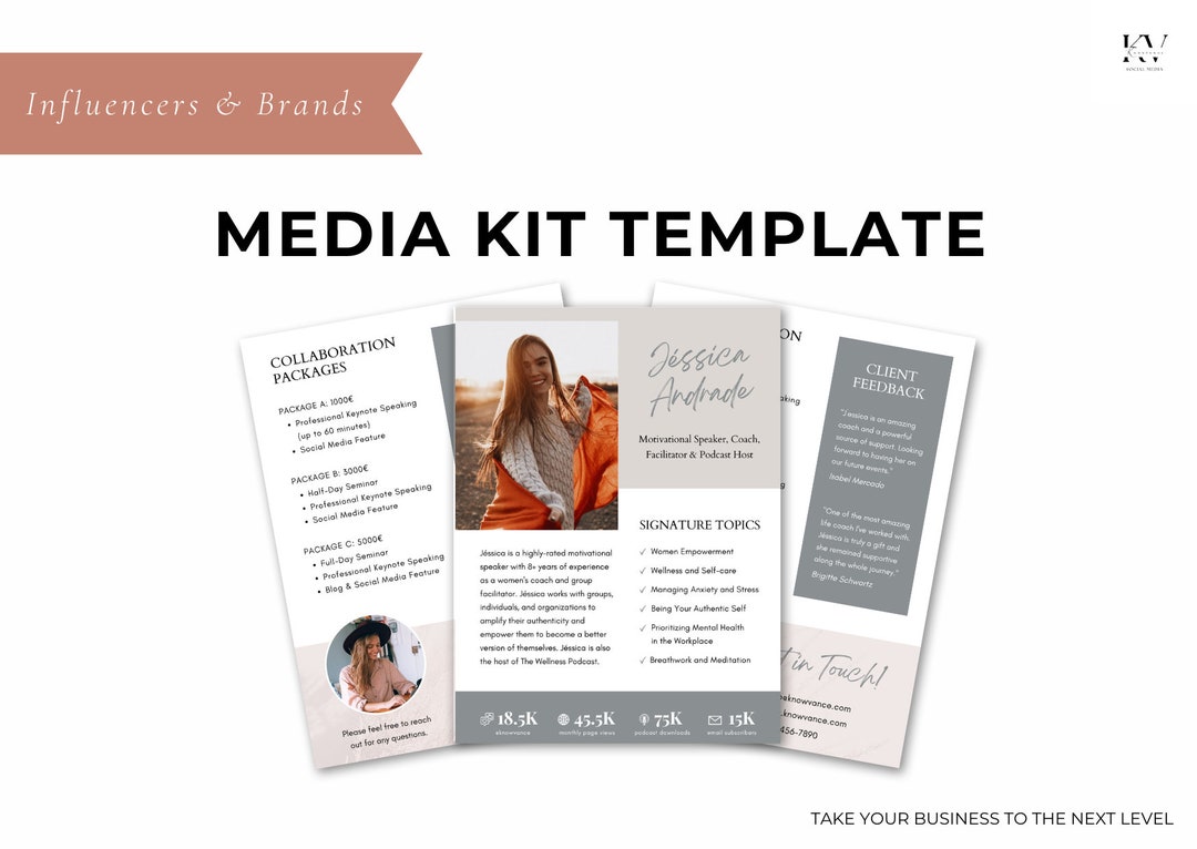 SPEAKER COACH Media Kit Template - Etsy