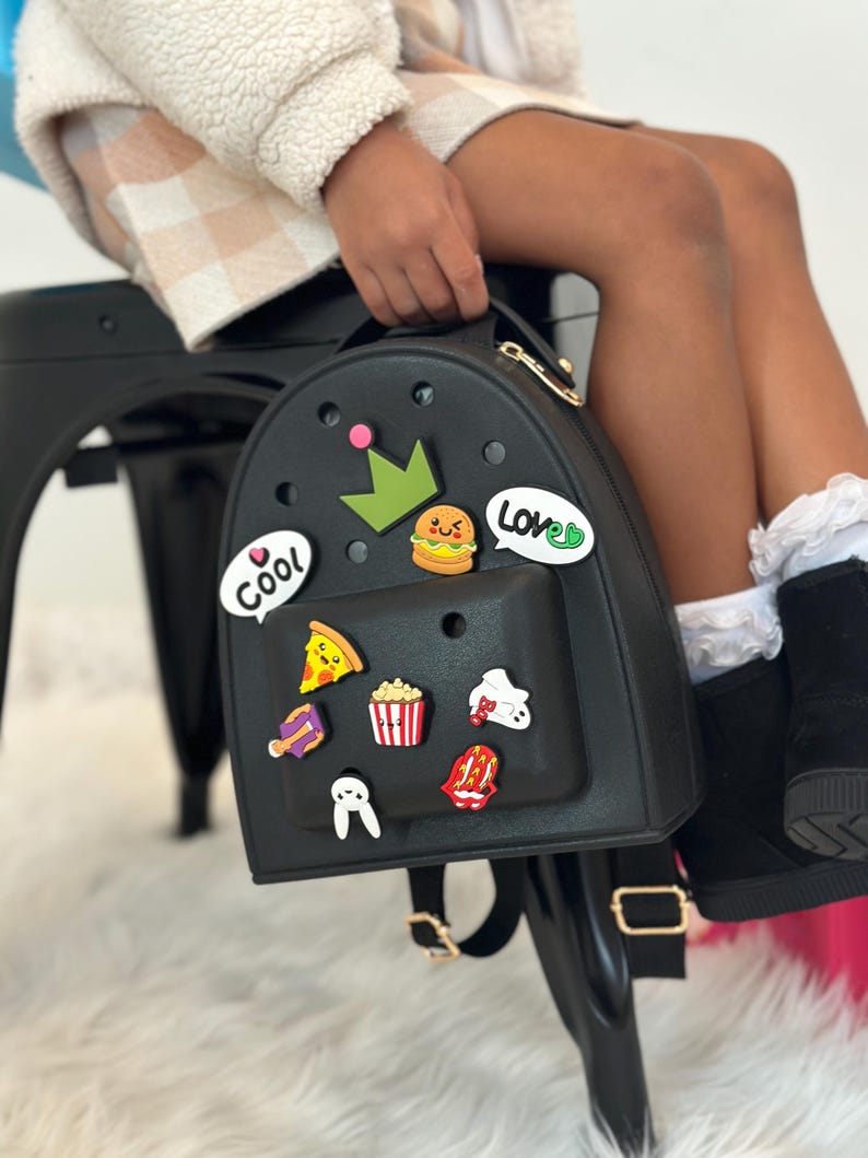 Kids Mini Croc Style Backpack Croc Style Backpack With Charms ...