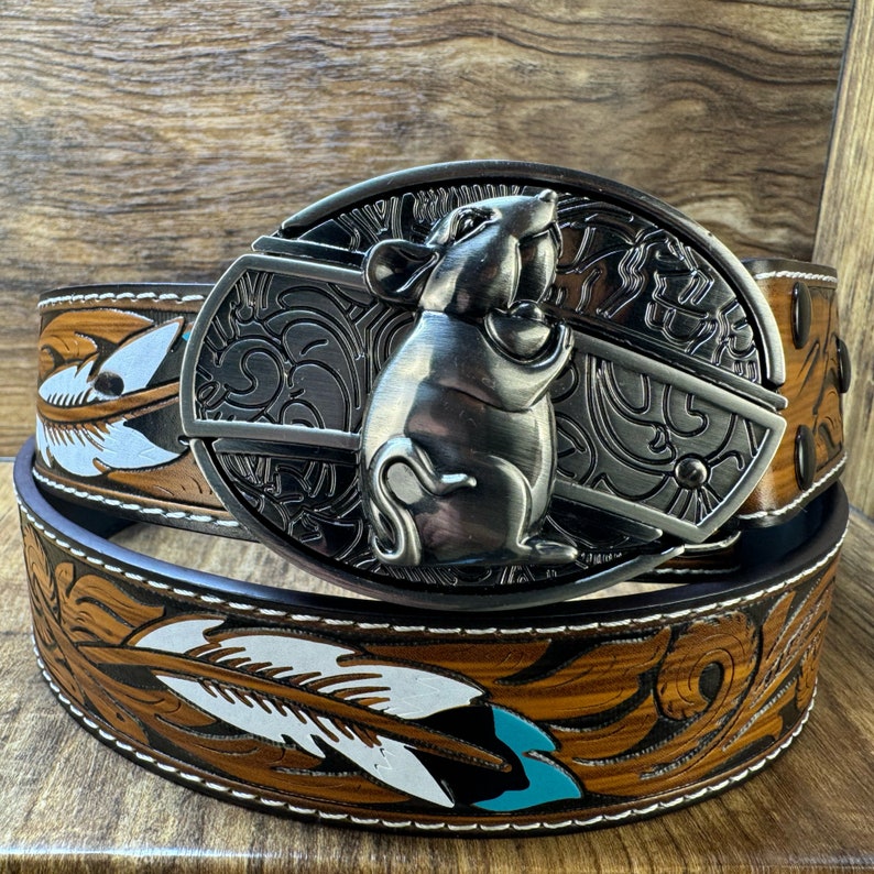 Rabbit Knife Belt Buckle,self Defense Belt,forged Stainless Steel, Gift ...