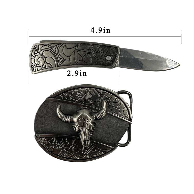 Longhorn Knife Belt Buckle,self Defense Belt,forged Stainless Steel ...