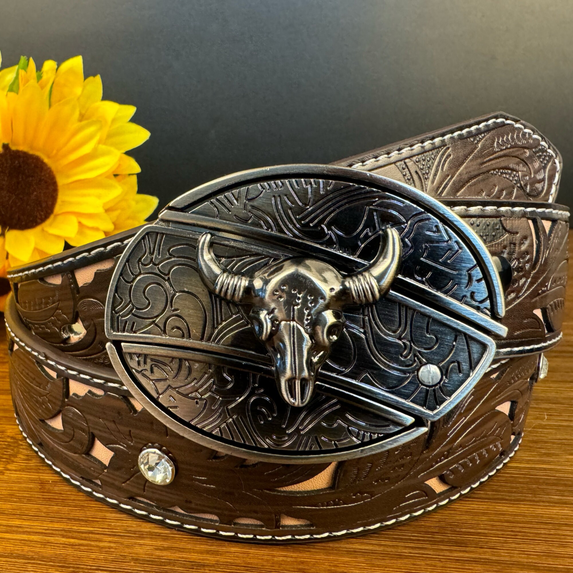 Longhorn Knife Belt Buckle,self Defense Belt,forged Stainless Steel ...
