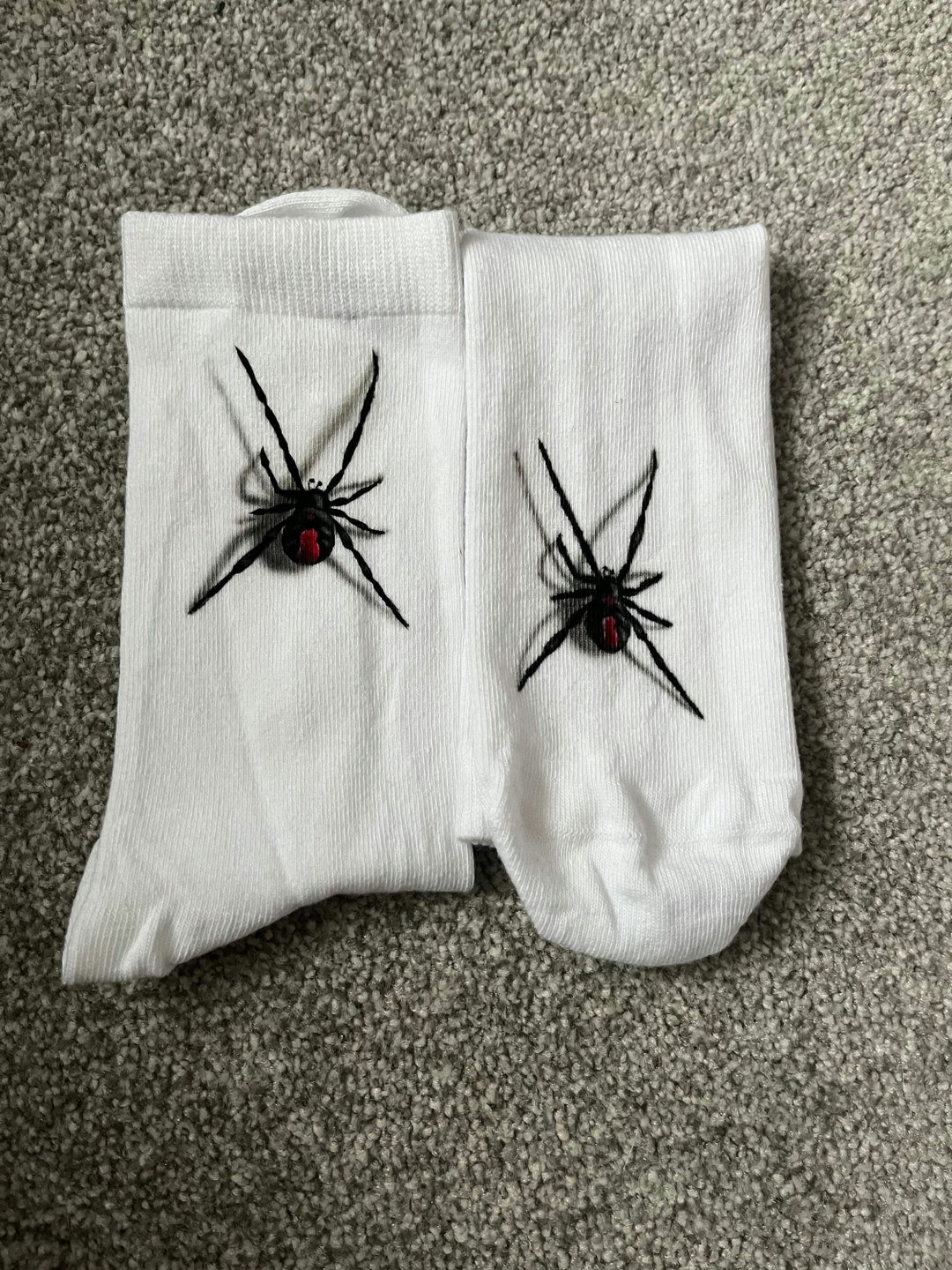 Hand Painted Funny Socks With Realistic Spider, Funny Prank Socks ...