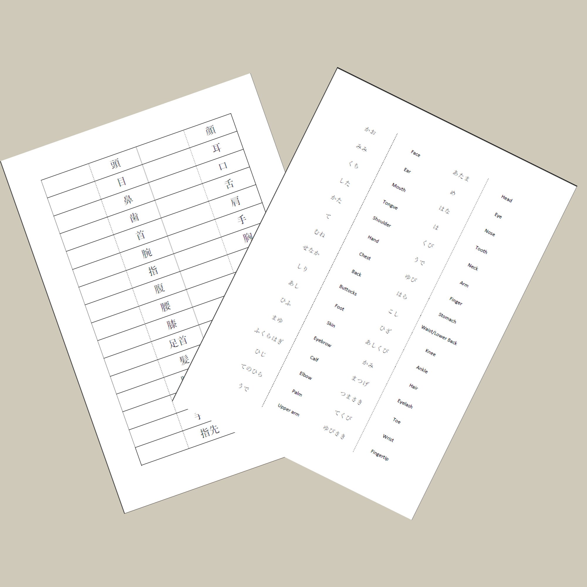 Master Body Parts in Japanese: Printable Flash Cards for Efficient ...