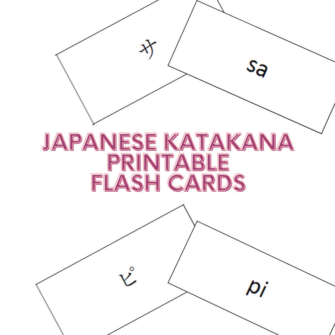 Japanese Katakana Printable Flash Cards - Etsy