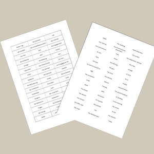 German Basic Vocabulary Printable Flash Cards Perfect Learning Tool for ...