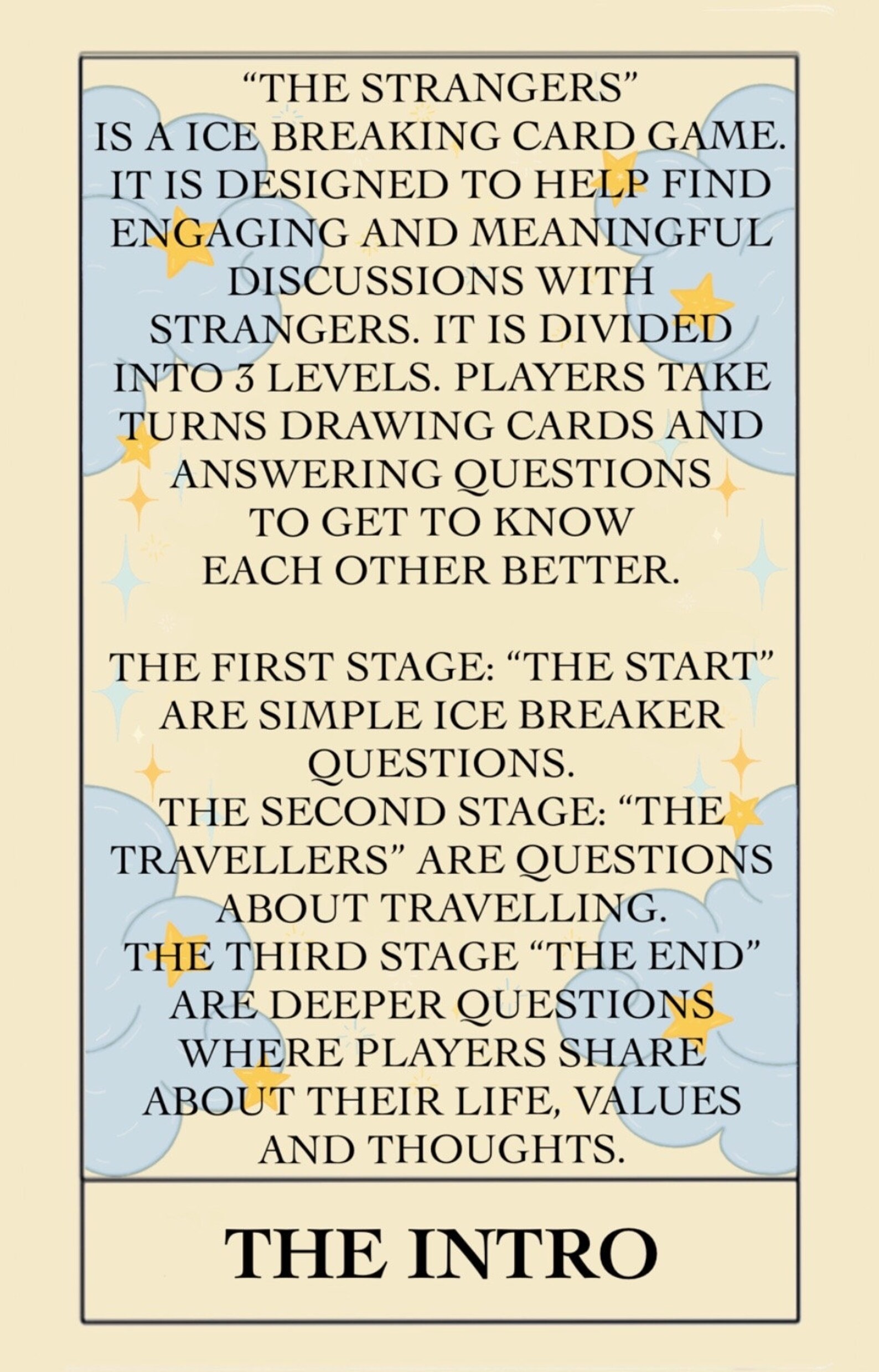 The Strangers Ice Breaker Card Game - Etsy