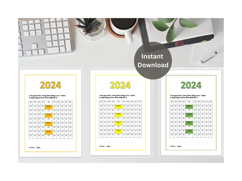 Savings Challenge: Save 2024 in 2024 - A4 & A6 Printable PDF - Etsy