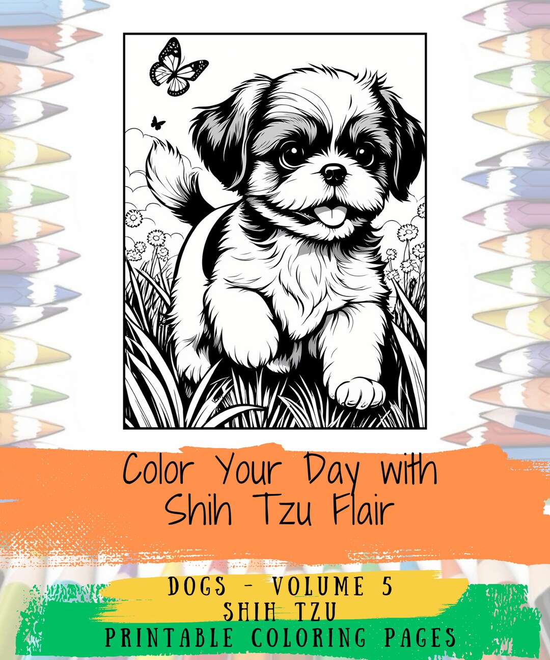 40 Shih Tzu Coloring Pages, Color Your Day With Shih Tzu Flair Playful ...