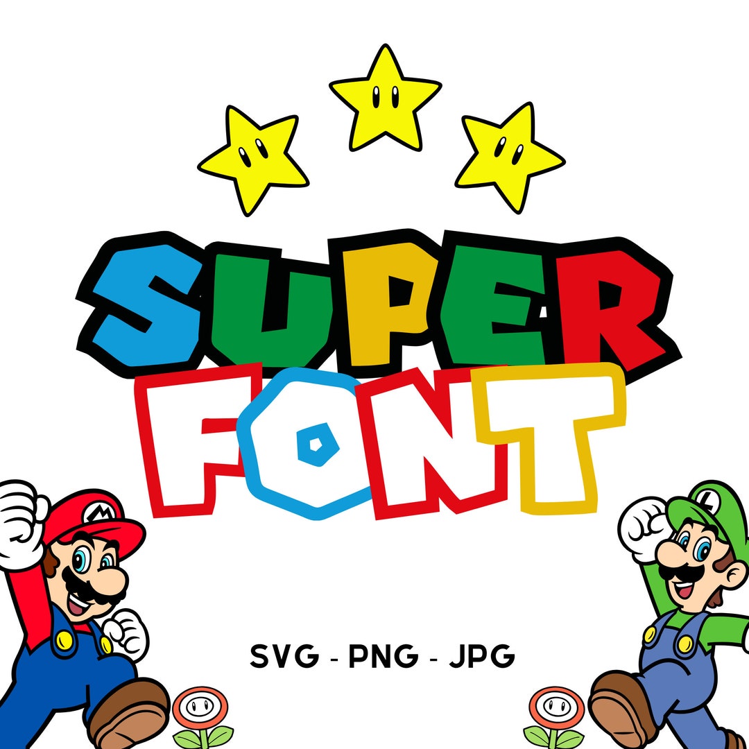 Super Font, Colorful Super Mario Font Bundle, Mario Bros Bundle SVG ...