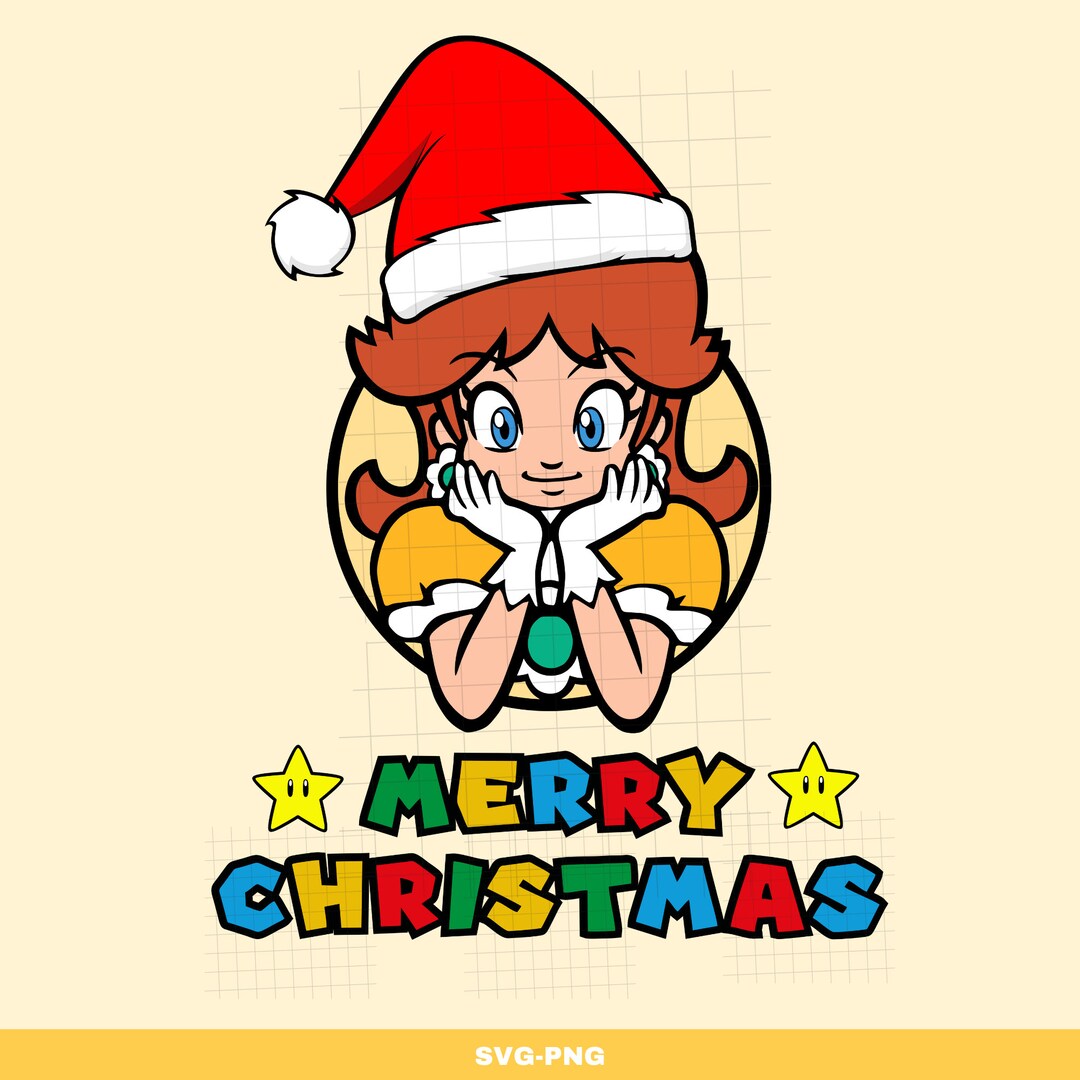 Princess Daisy Svg, Princess Disy Christmas Svg, Super Mario Christmas ...