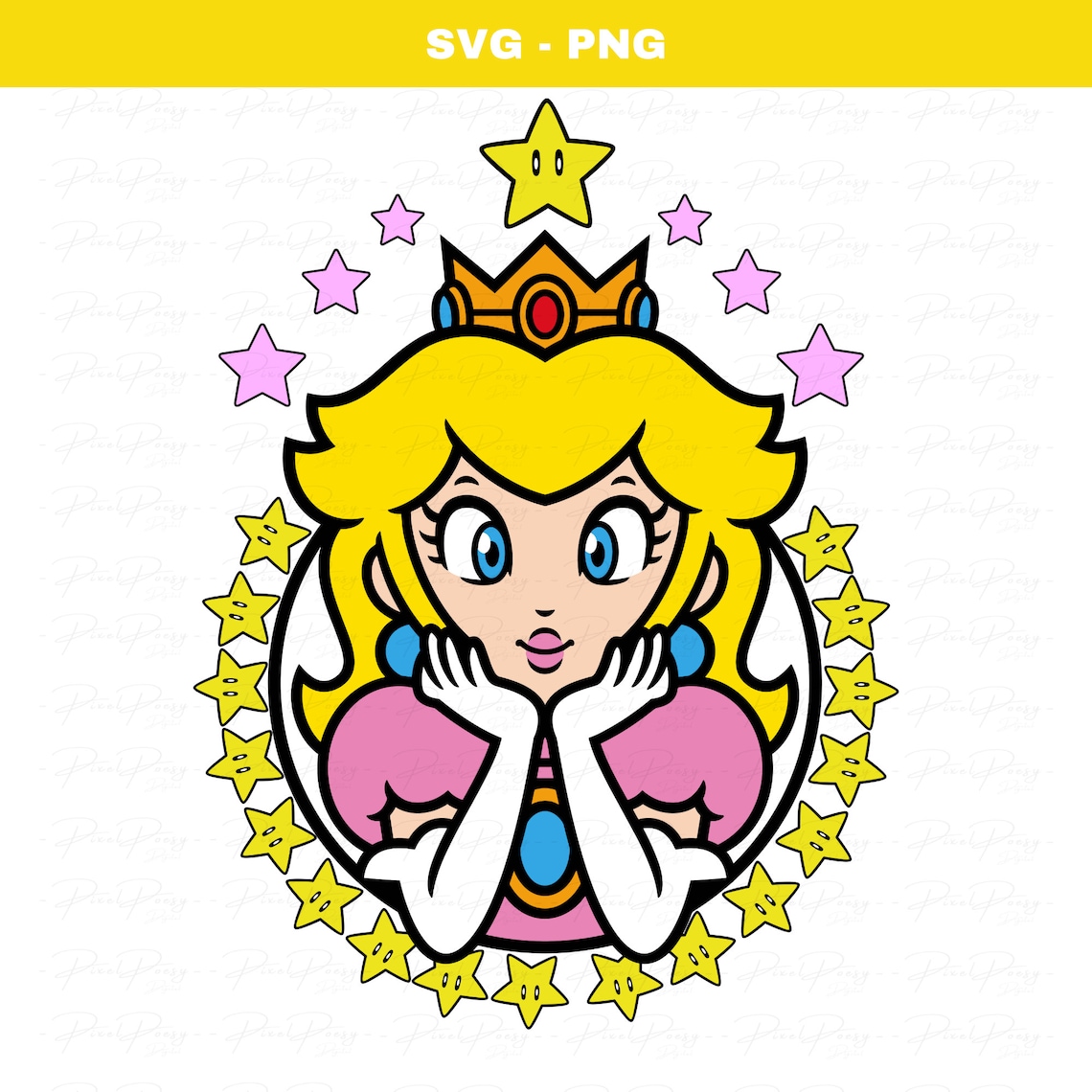 Princess Peach SVG , Princess Peach Png , Super Mario Svg ,mario ...