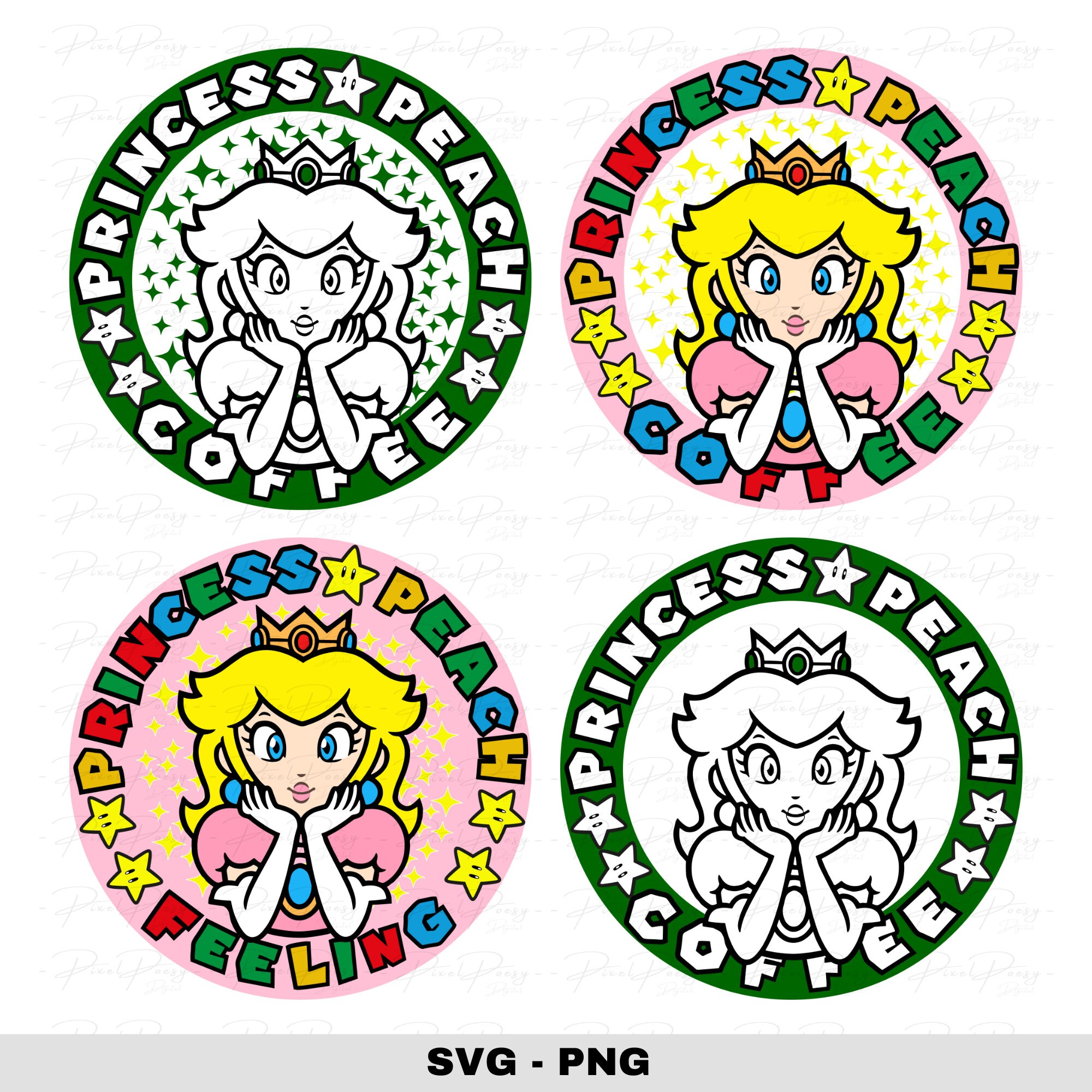 Princess Peach Svg, Princess Peach Png, Super Mario Svg , Super Mario ...