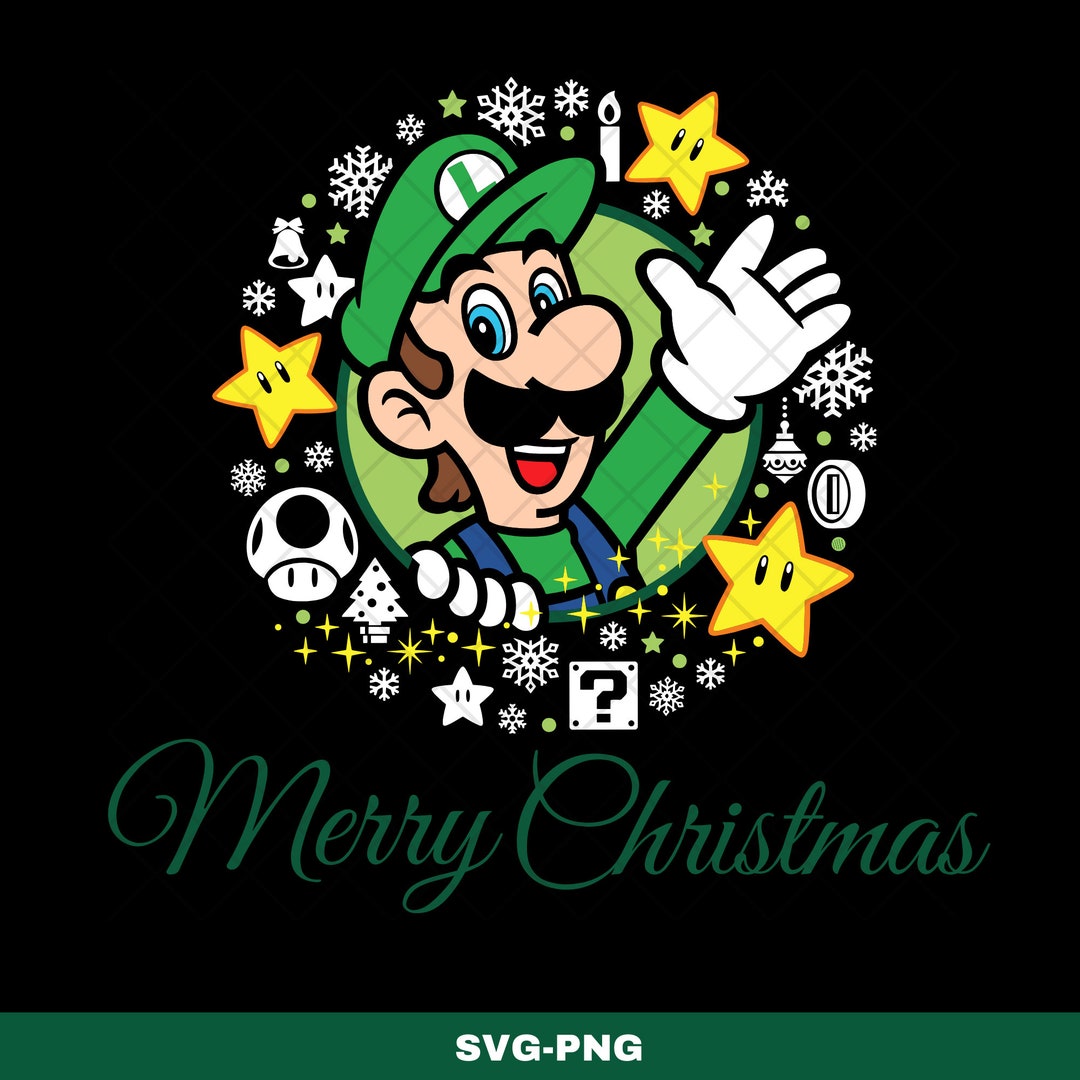 Super Mario Christmas Svg , Super Mario Svg , Super Mario Bros Svg ...
