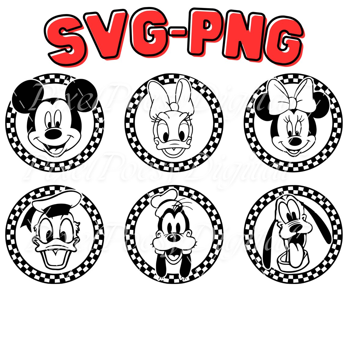 Mouse and Frineds SVG Bundle, Mouse Head, Minnie Head, Friends Svg ...