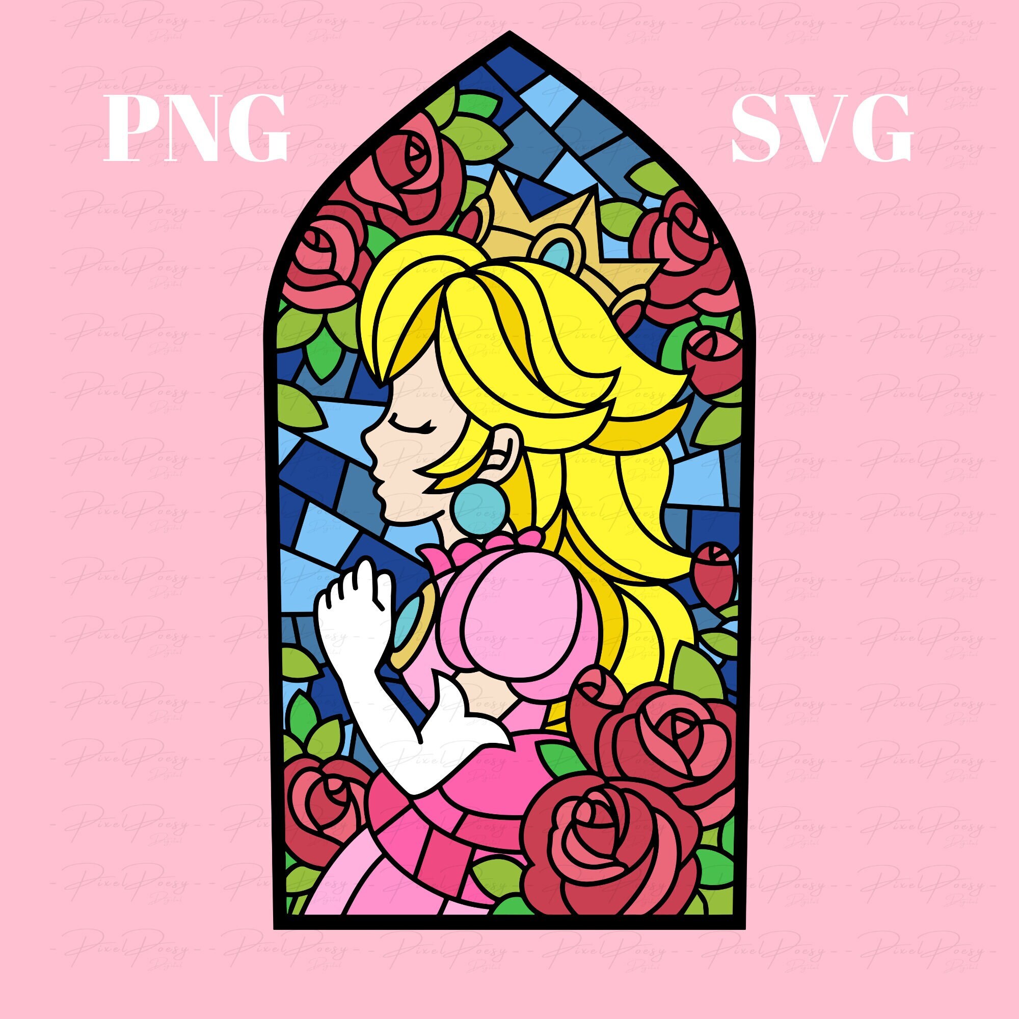 Princess Peach Svg, Princess Peach Frame Png, Super Mario Svg , Super ...