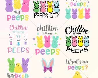 Peep SVG, Easter SVG Bundle, Easter Bunny Clipart Easter Peeps Svg ...
