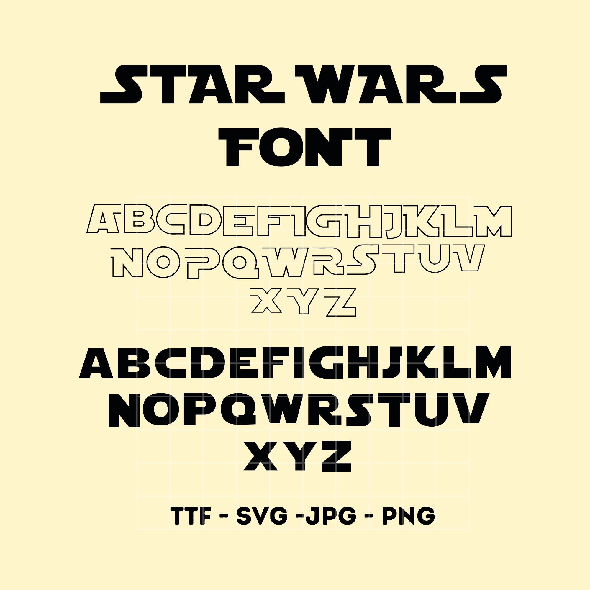 Star Wars Alphabet SVG, Star Wars Font SVG, Star Wars Letters SVG ...