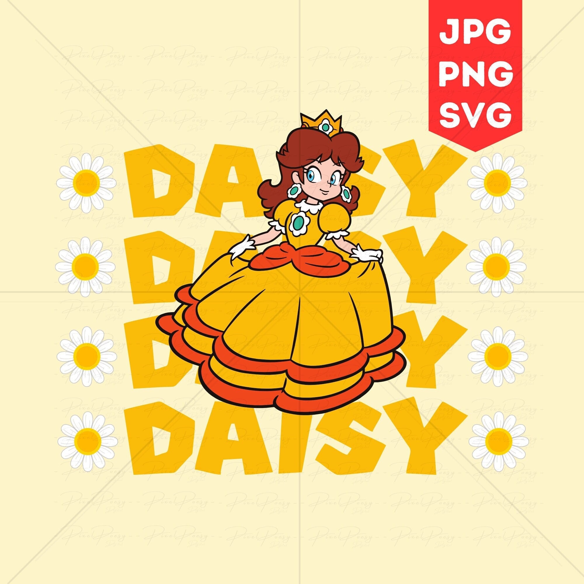 Princess Daisy Svg Png , Super Mario Princess Png , Super Mario Svg ...