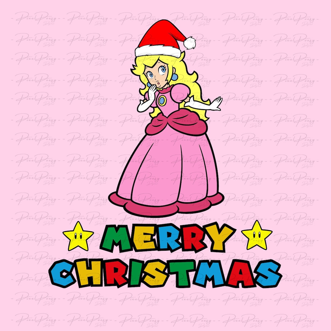 Princess Peach Svg, Princess Peach Christmas Svg, Super Mario Christmas ...