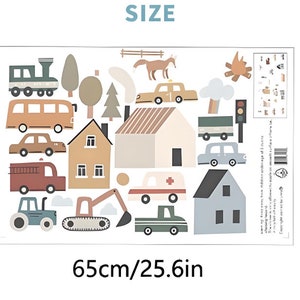 24 Pieces Nordic Kids Cars and Trucks Wall Decal Playroom Kindergarten ...