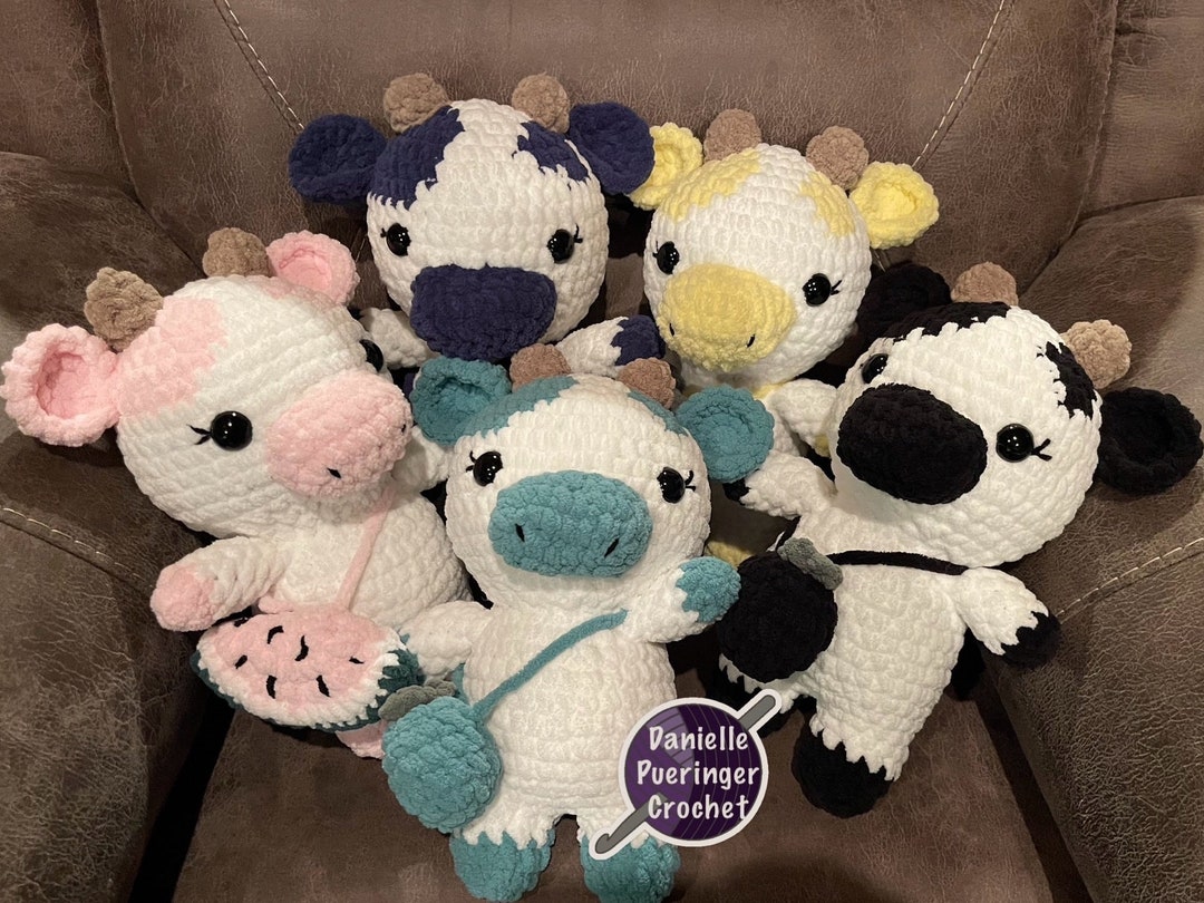 Crochet Cow Plushie Crochet Cow Crochet Blueberry Cow Sunflower Cow ...