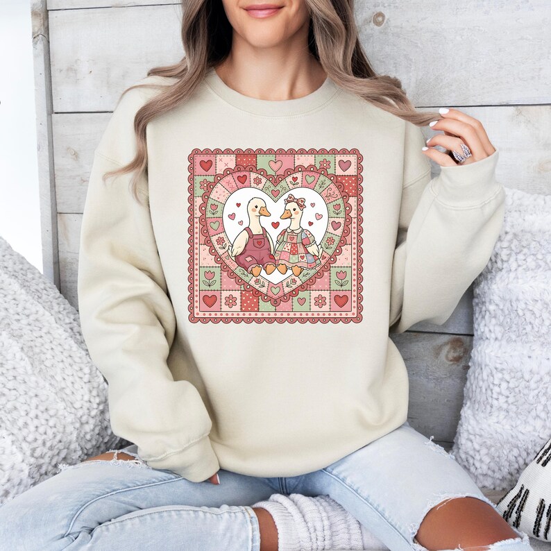 Thrifted Geese Valentines PNG | Vintage Goose Couple Clipart ...