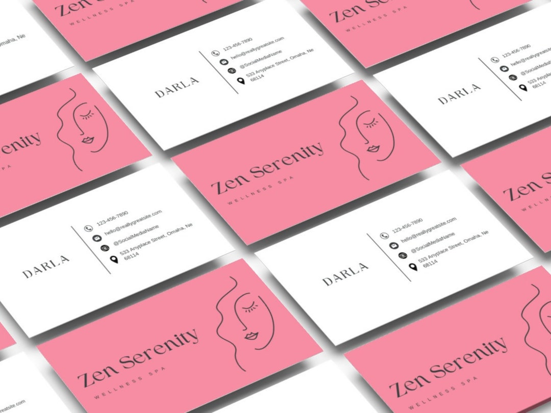 Cosmetic Business Card Template Canva for Beauty Professional Stylist ...