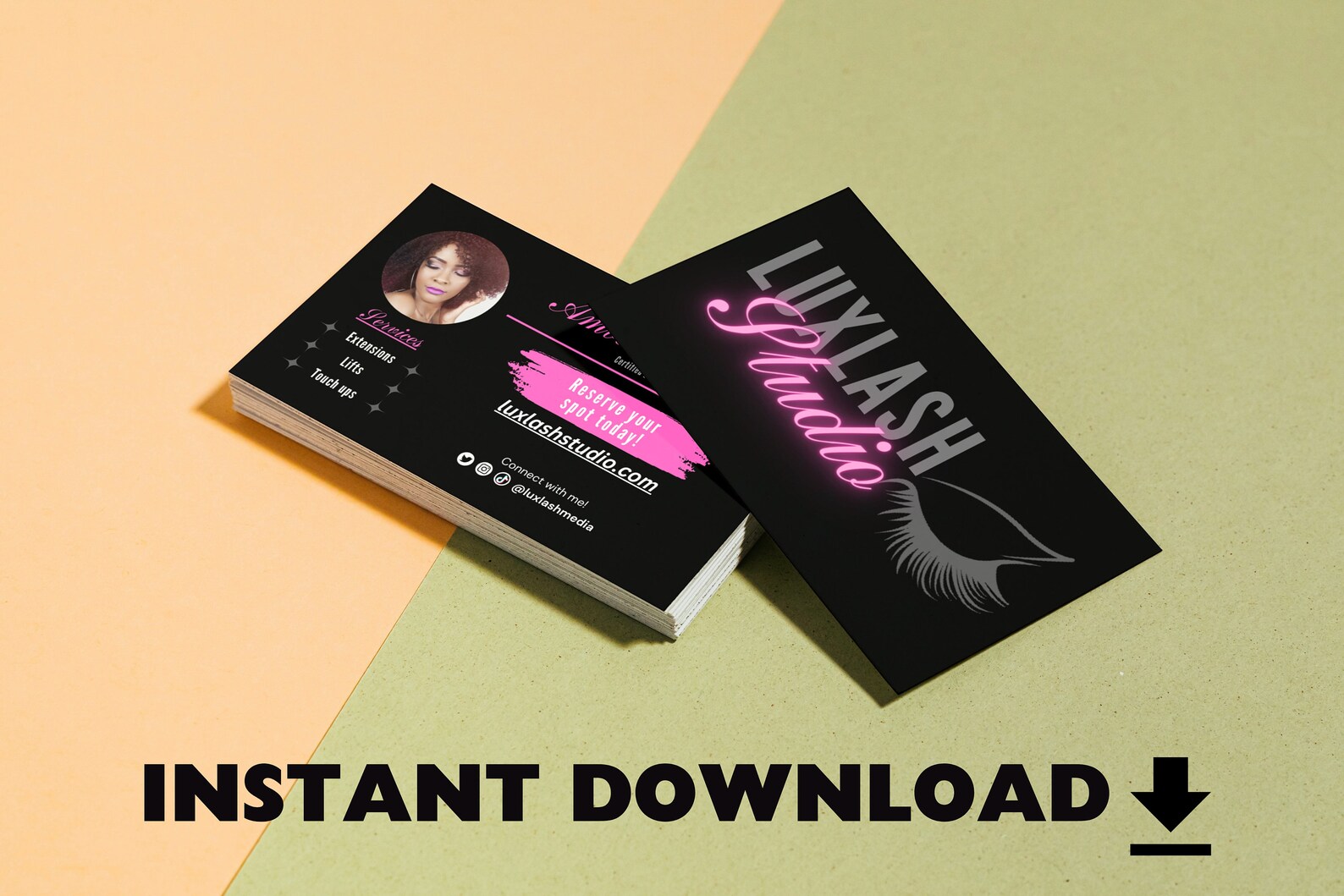 Stylist Business Card Canva Template Download Beauty Professional ...