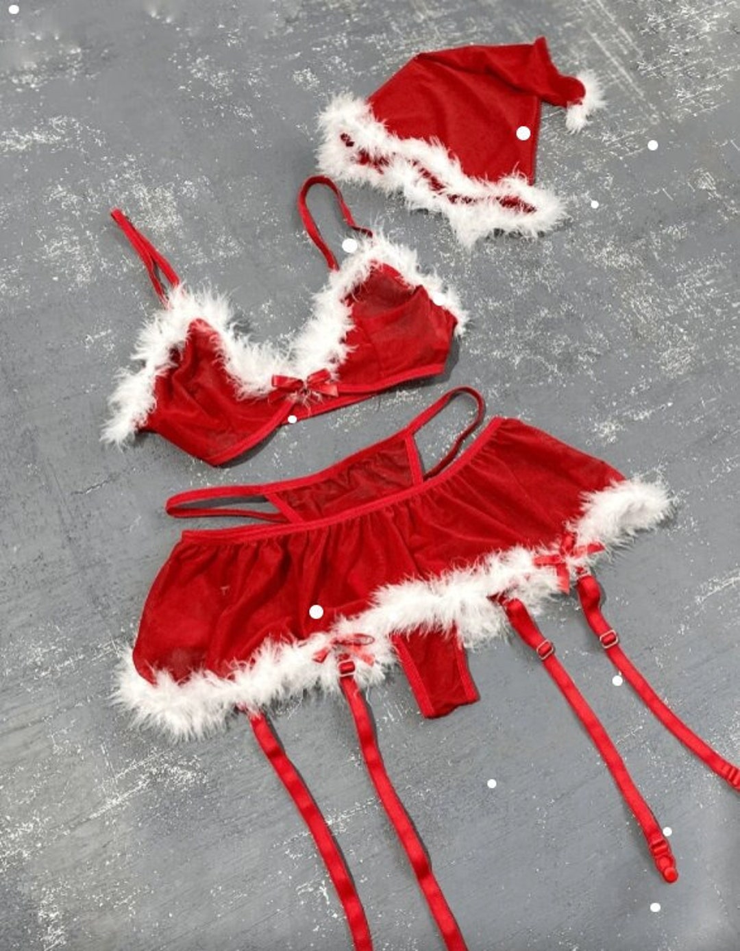 Christmas Hat and Garter Setunderwear Womenwomen Garter - Etsy