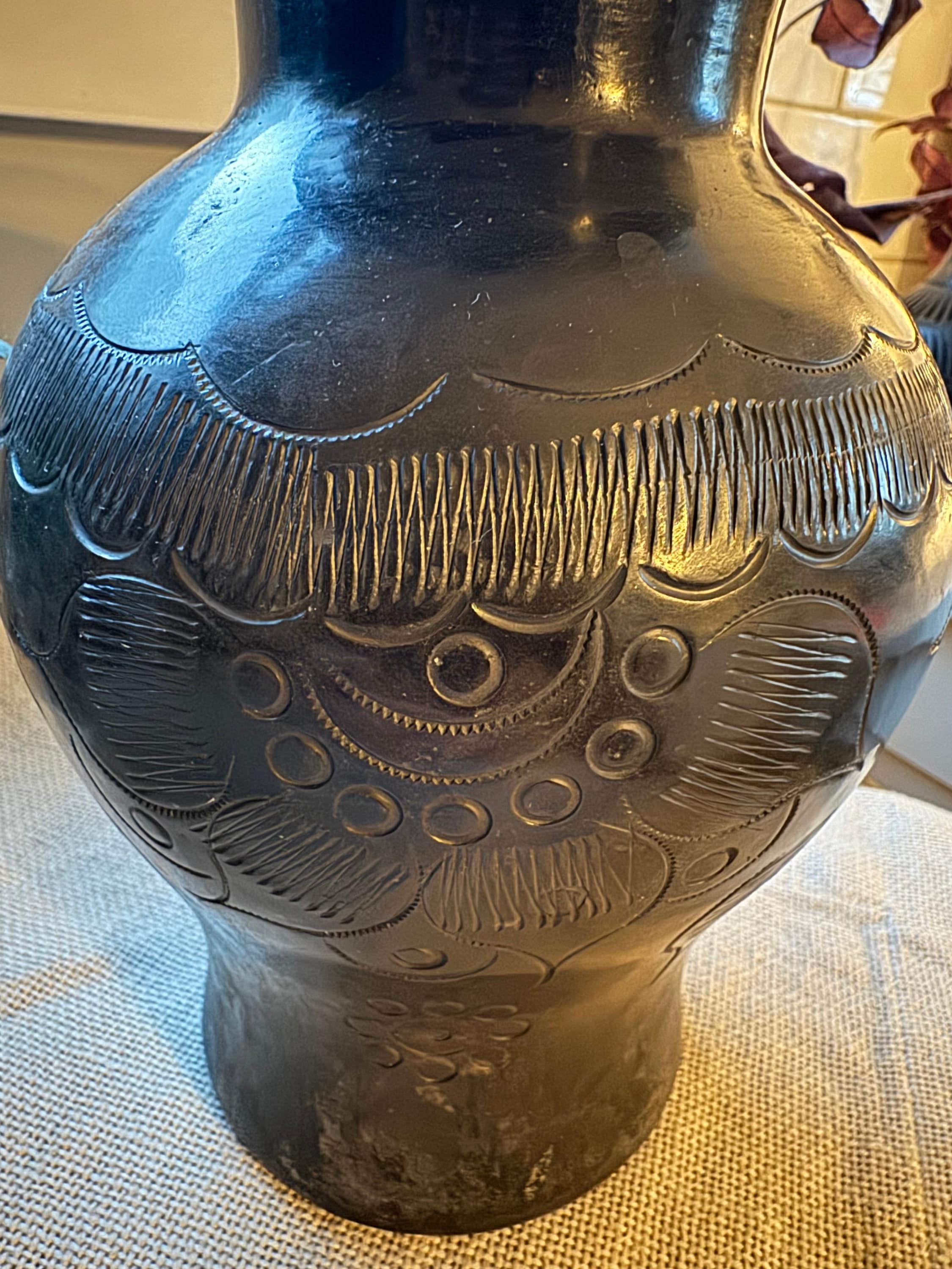 Oaxacan Black Pottery Vase, Vintage - Etsy