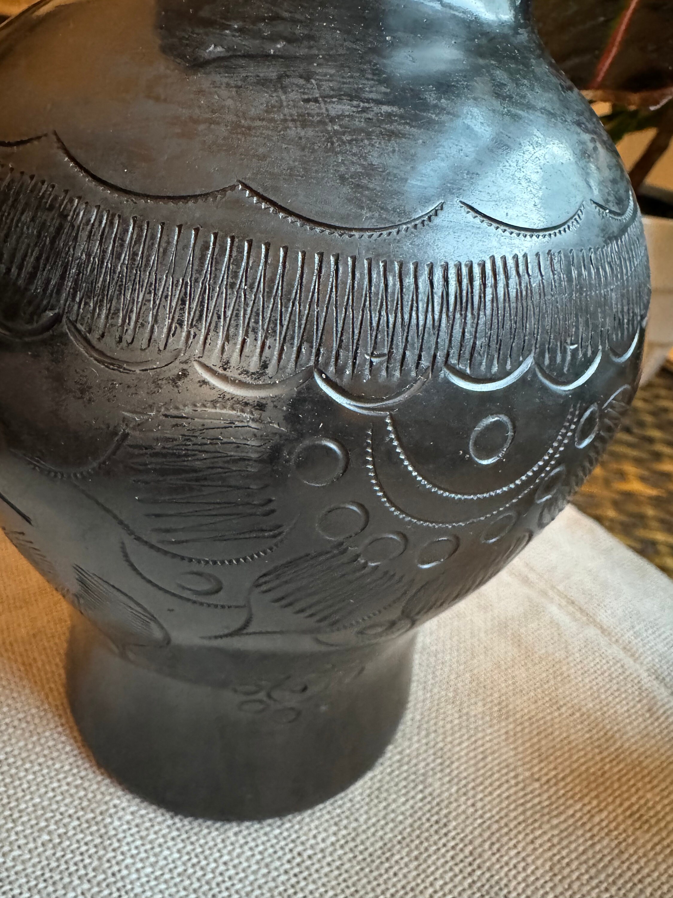 Oaxacan Black Pottery Vase, Vintage - Etsy