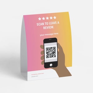 10 Tent Cards Table Review Rating QR Code, Custom Card, Printed Cards ...