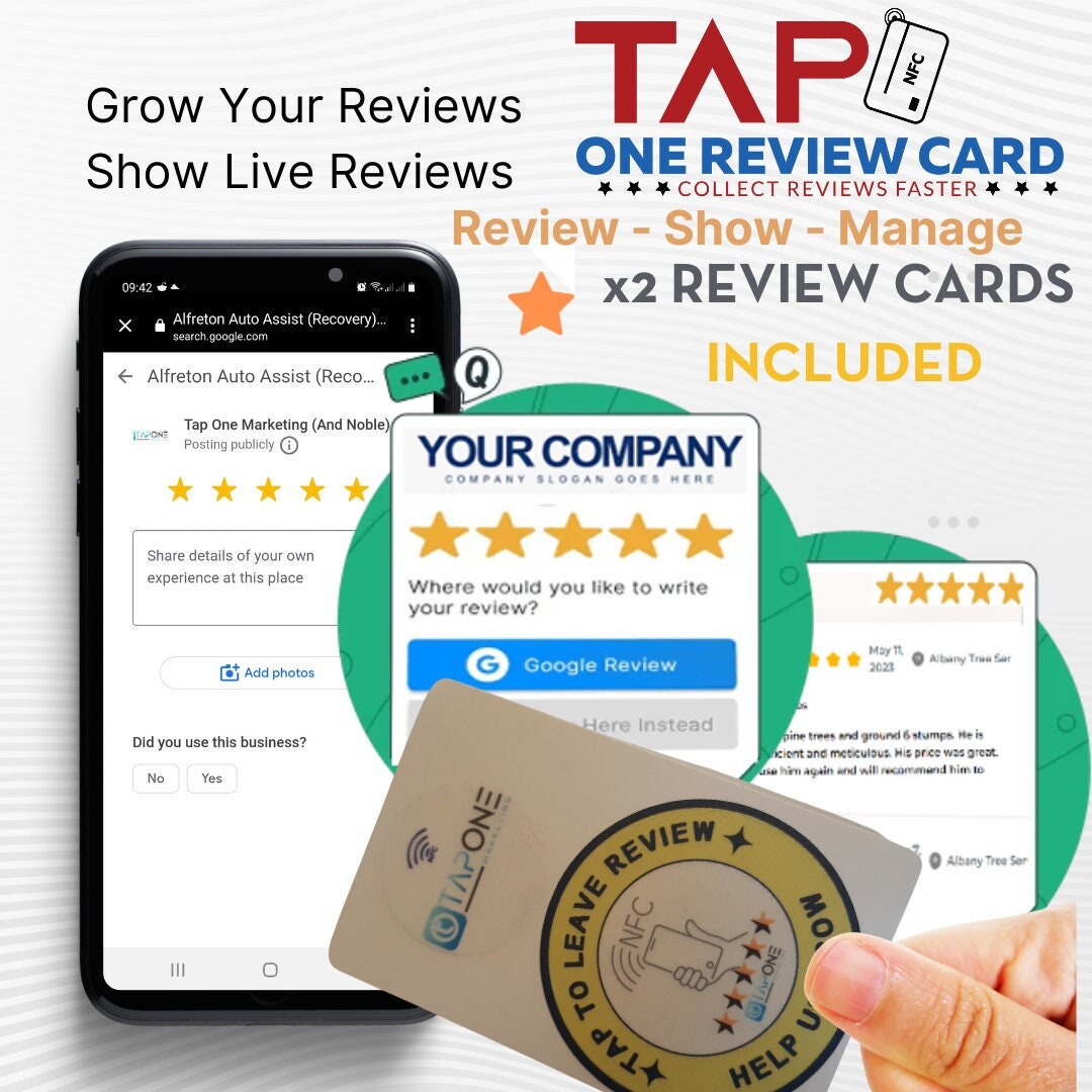 NFC Tap One Review Card X 1 & Review Widget - Custom Page With ...