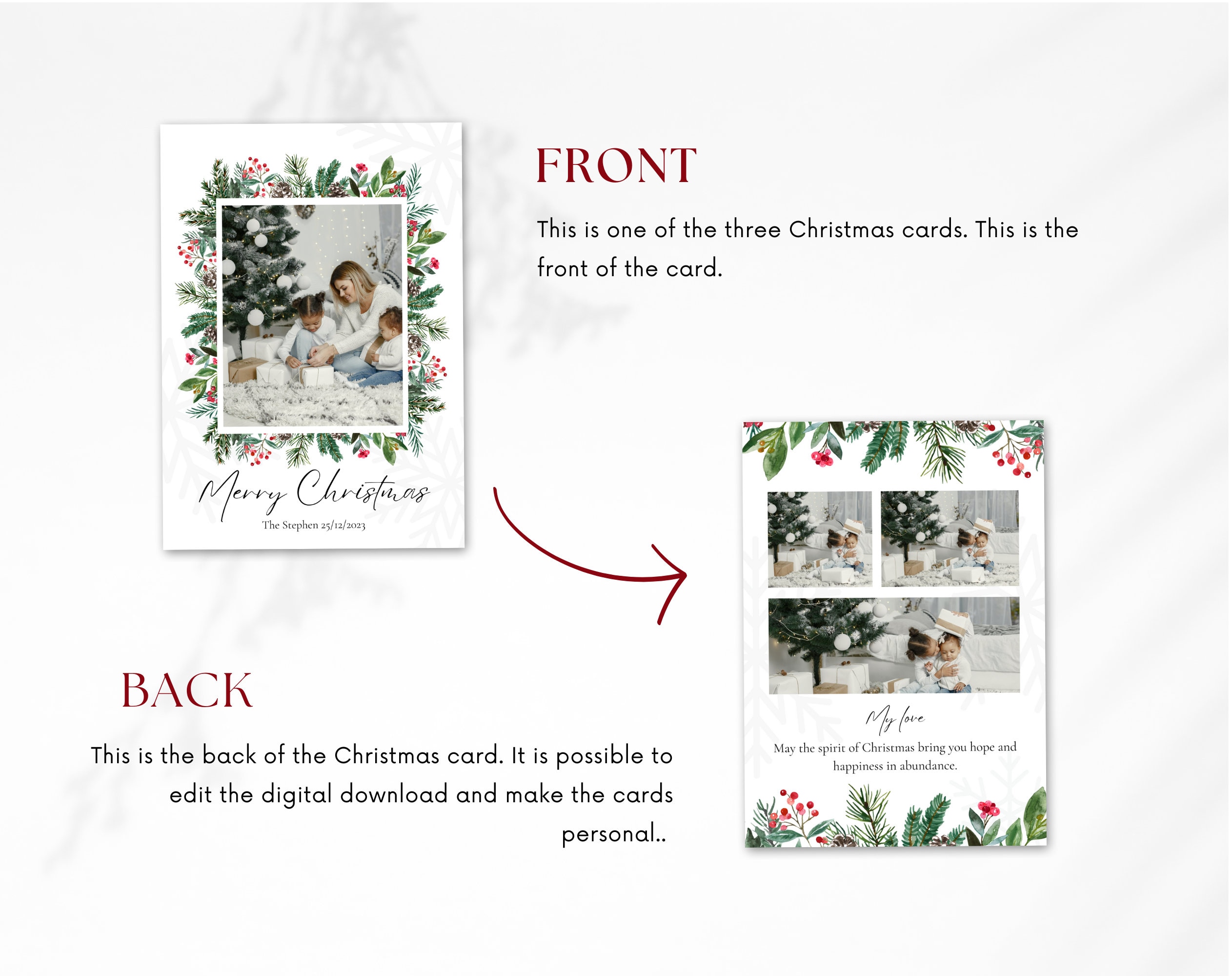 Printable and Digital Christmas Cards - Etsy