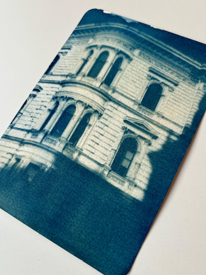 Original Cyanotype Print. Architecture Blueprint From Analog ...