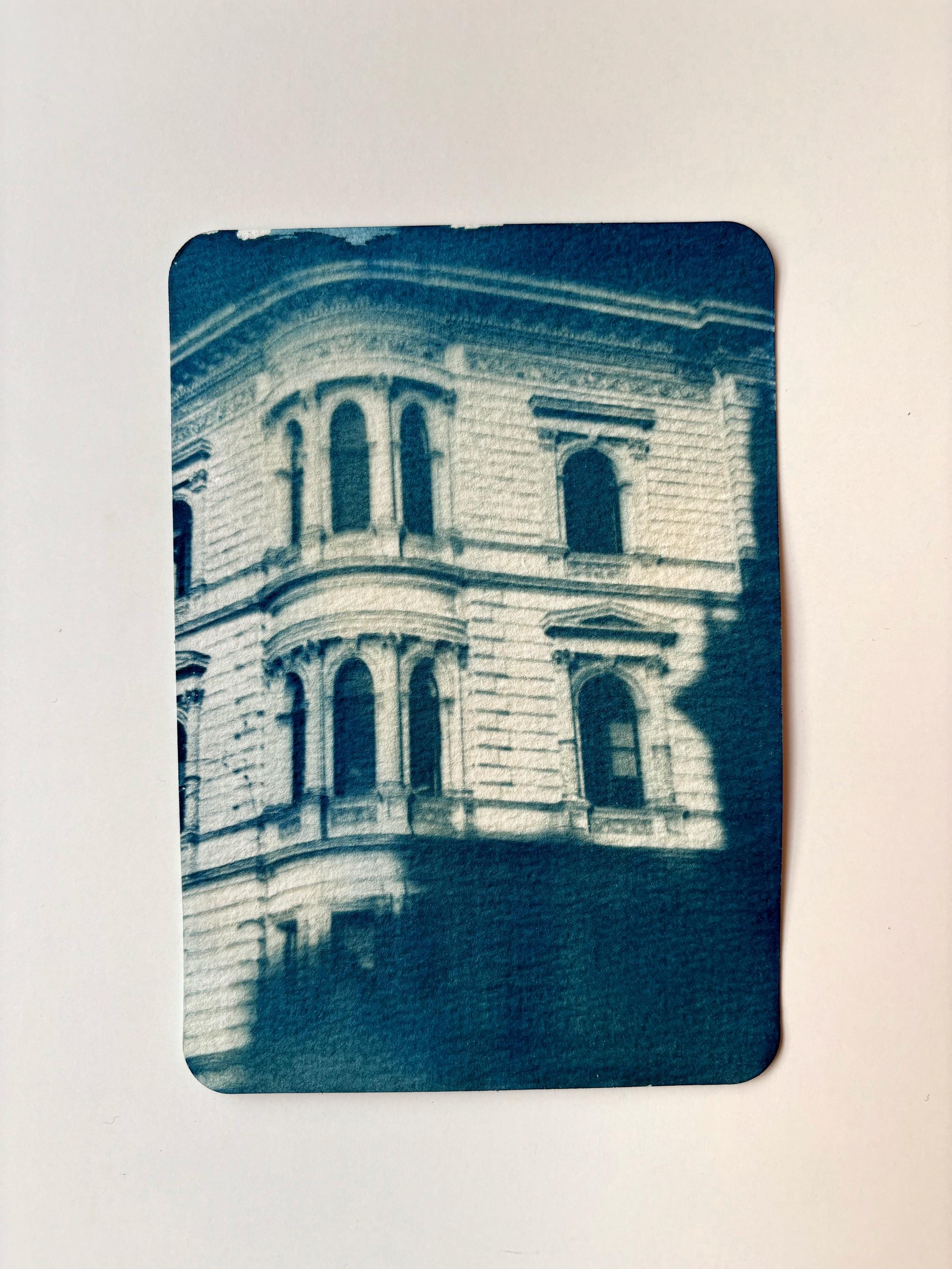 Original Cyanotype Print. Architecture Blueprint From Analog ...