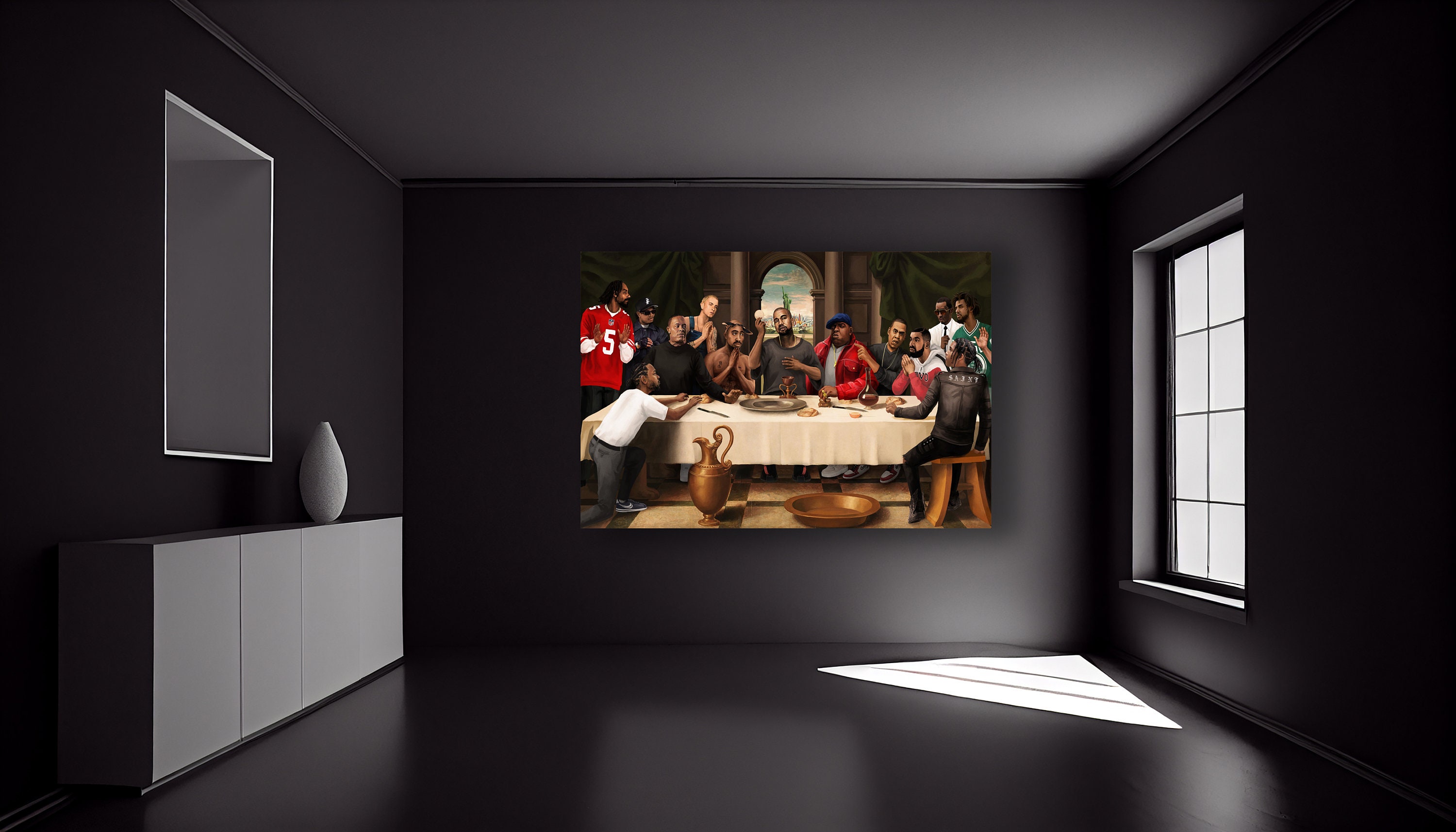 Last Supper Legendary Rappers Canvas/poster, Hiphop Wall Art, Kanye ...