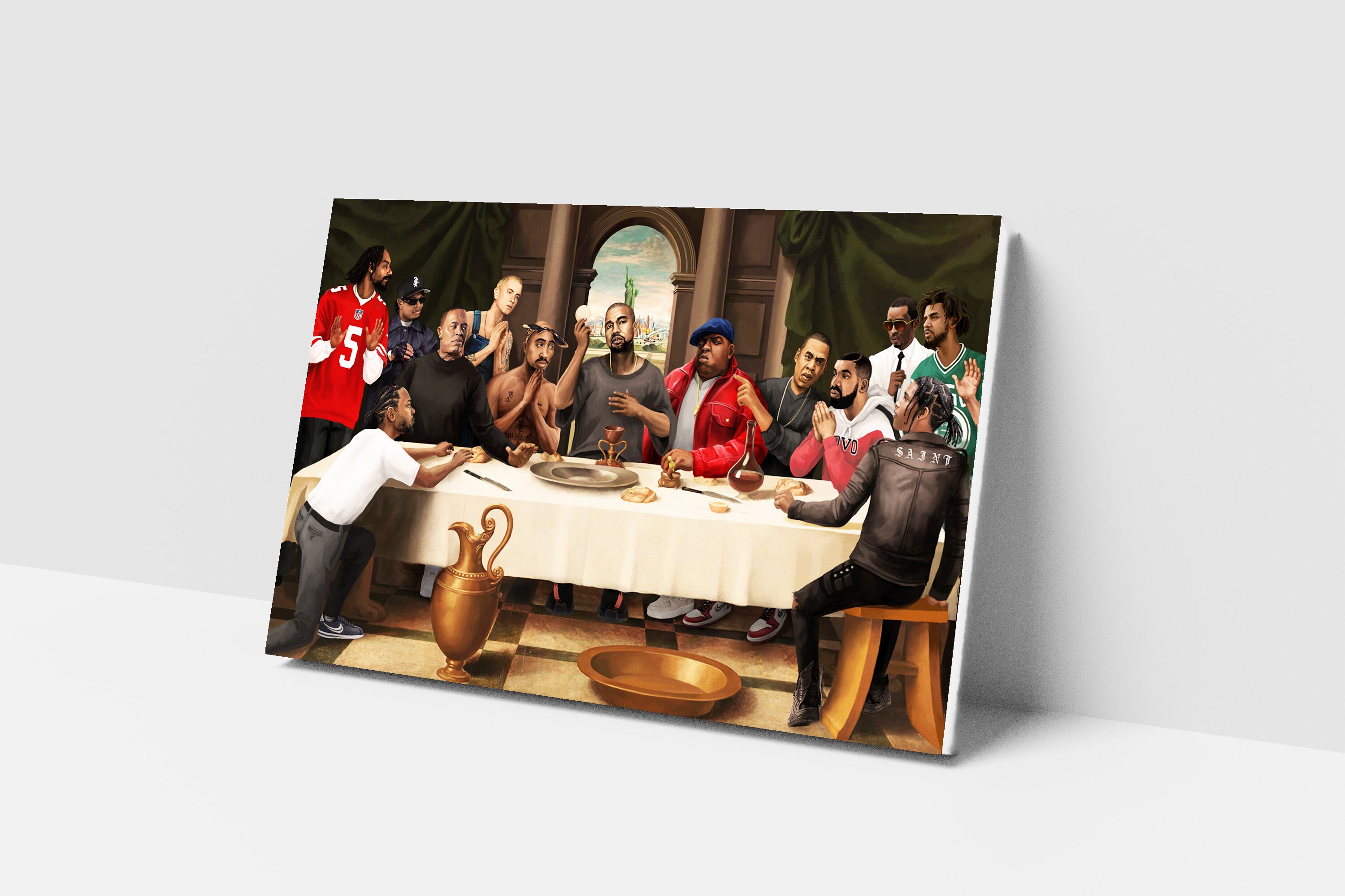 Last Supper Legendary Rappers Canvas/poster, Hiphop Wall Art, Kanye ...