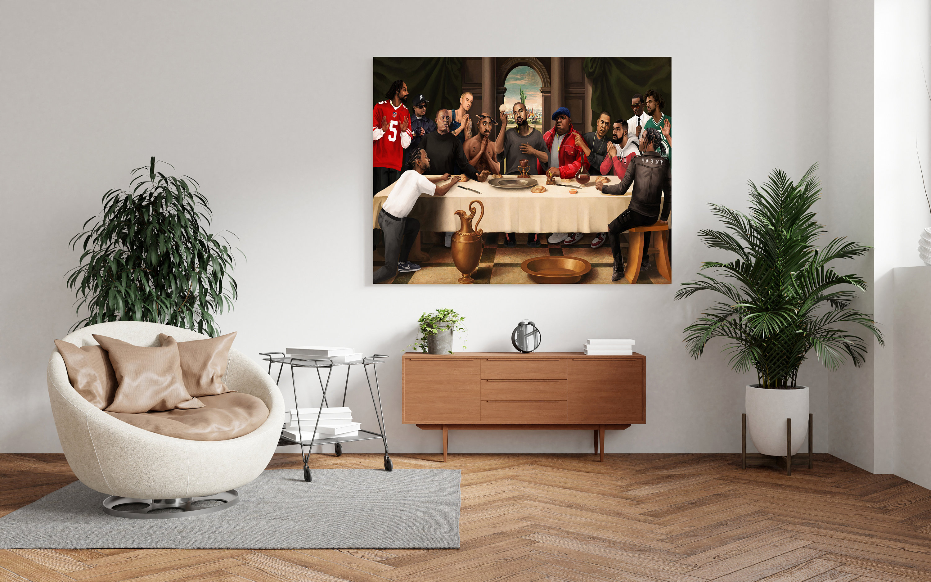 Last Supper Legendary Rappers Canvas/poster, Hiphop Wall Art, Kanye ...