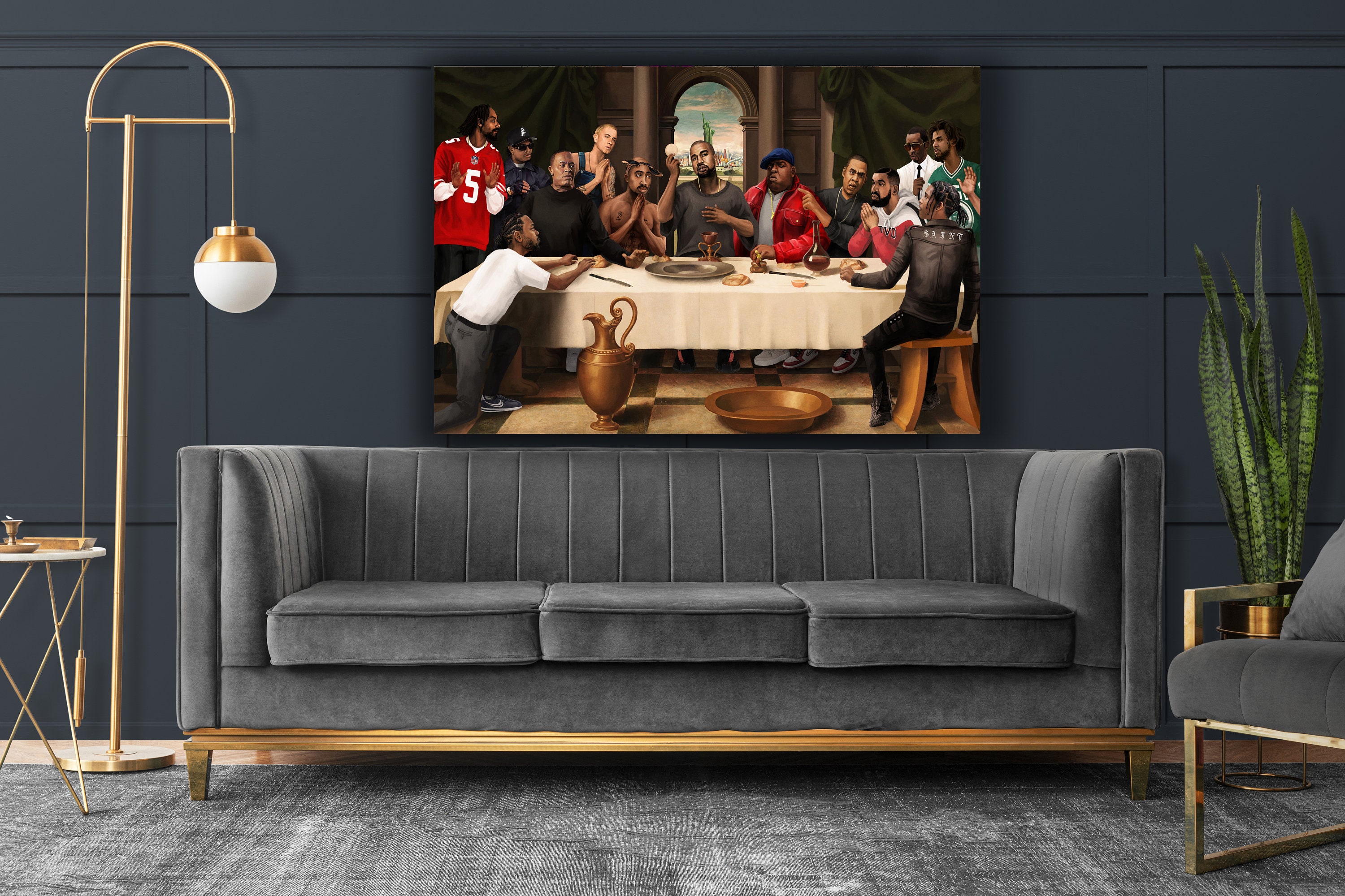 Last Supper Legendary Rappers Canvas/poster, Hiphop Wall Art, Kanye ...