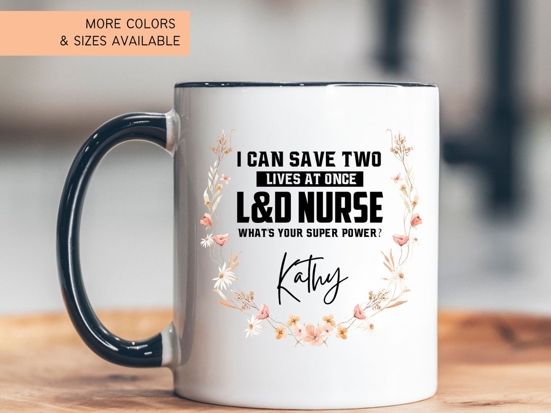 Personalized Labor and Delivery Nurse Mug RN Mug Initial - Etsy
