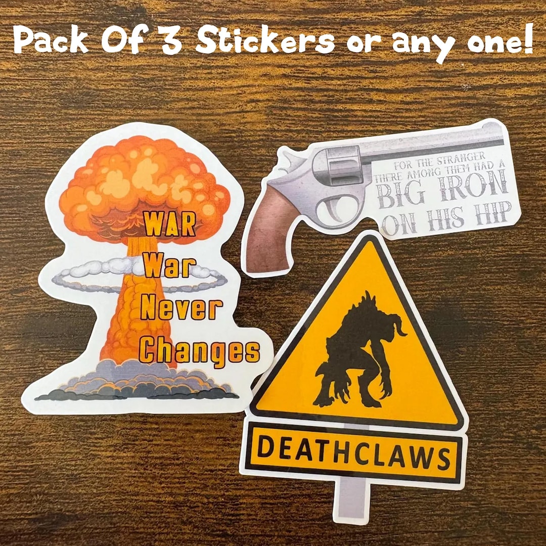 Fallout Themed Sticker Pack , 3 X 2.5" Fallout Stickers Video Game ...