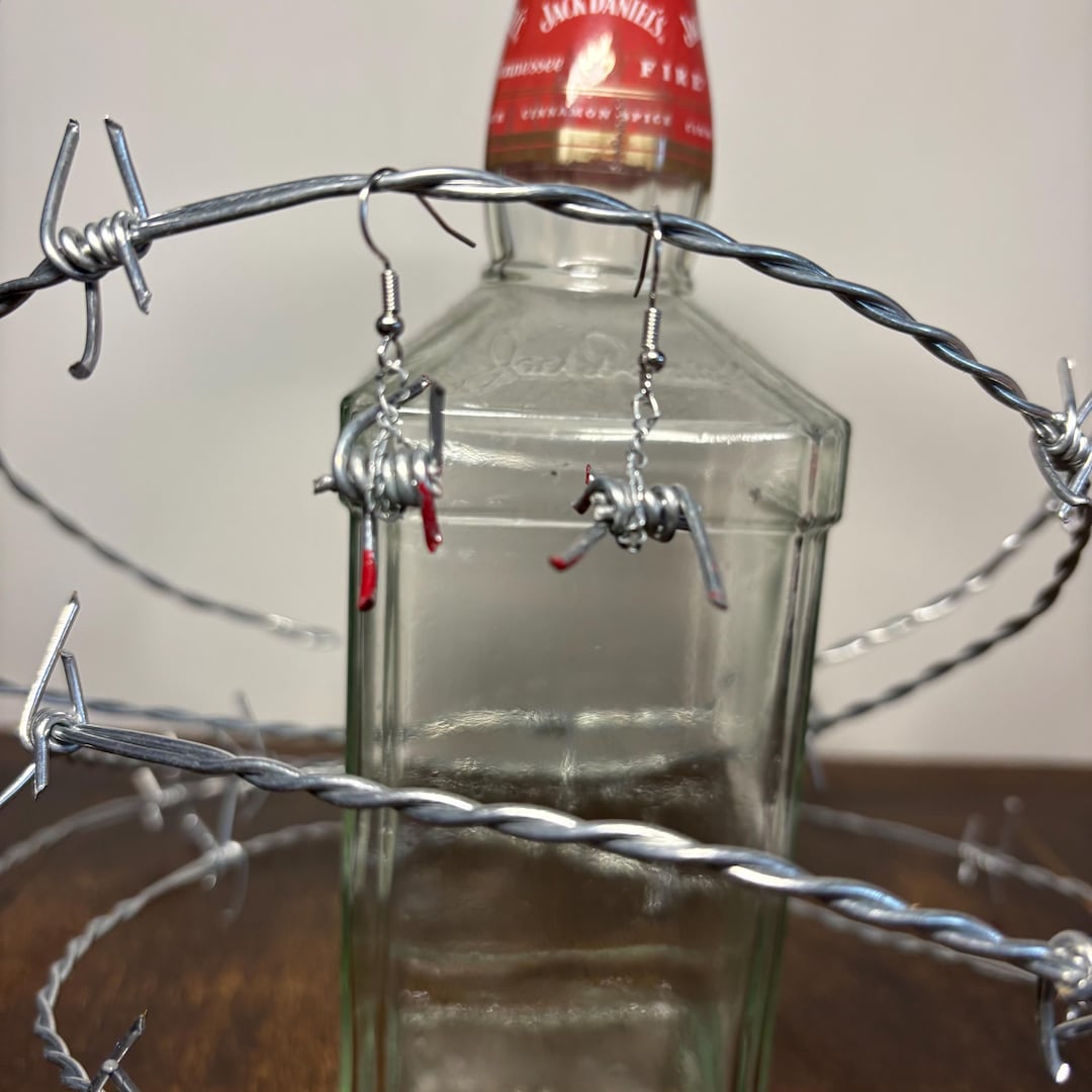 Barbed Wire Earrings Made With Real Barbed Wire Handmade Wrestling ...