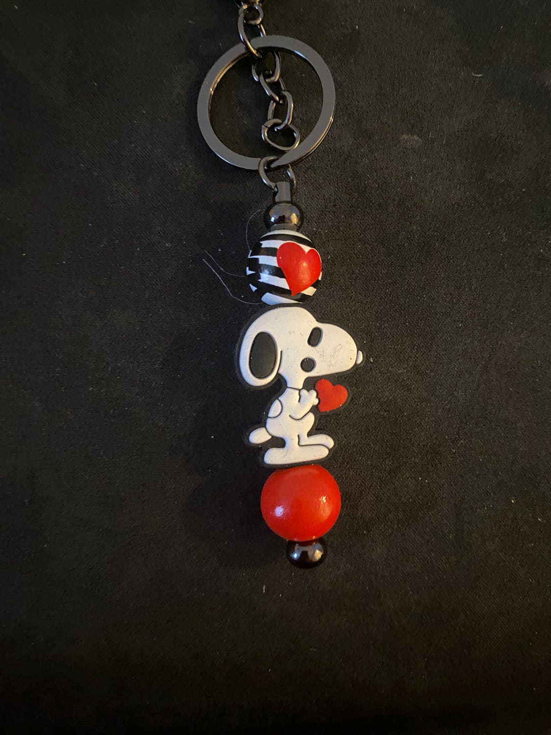 Beaded “snoopy” Keychain - Etsy