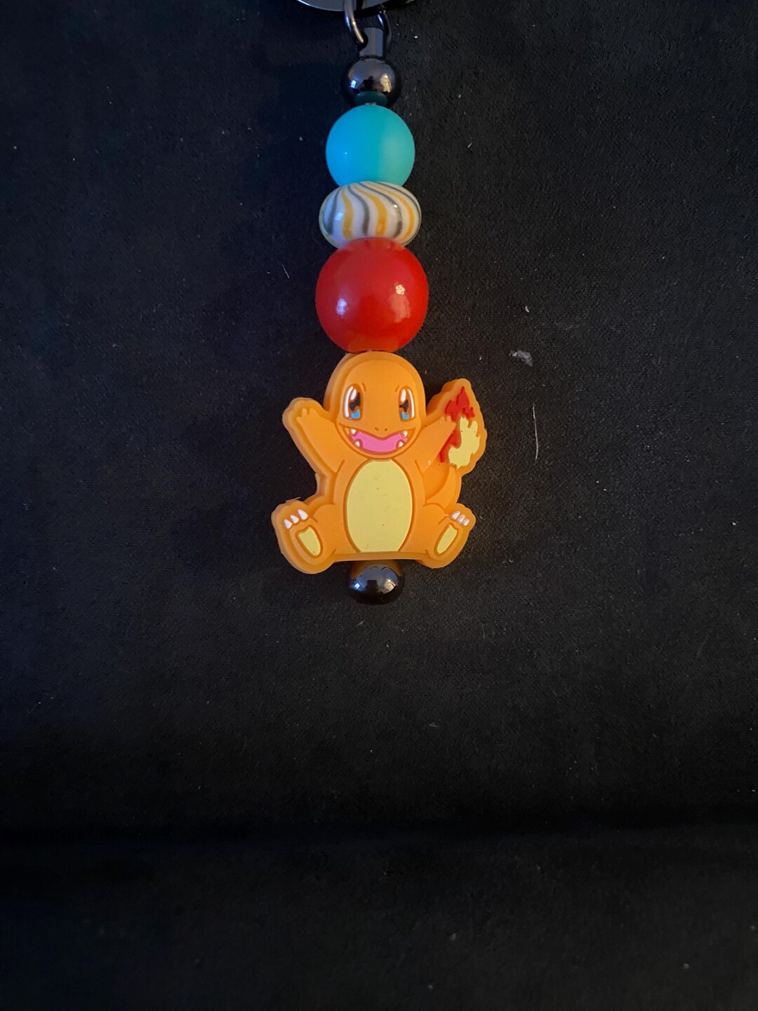 Beaded “charmander” Keychain - Etsy