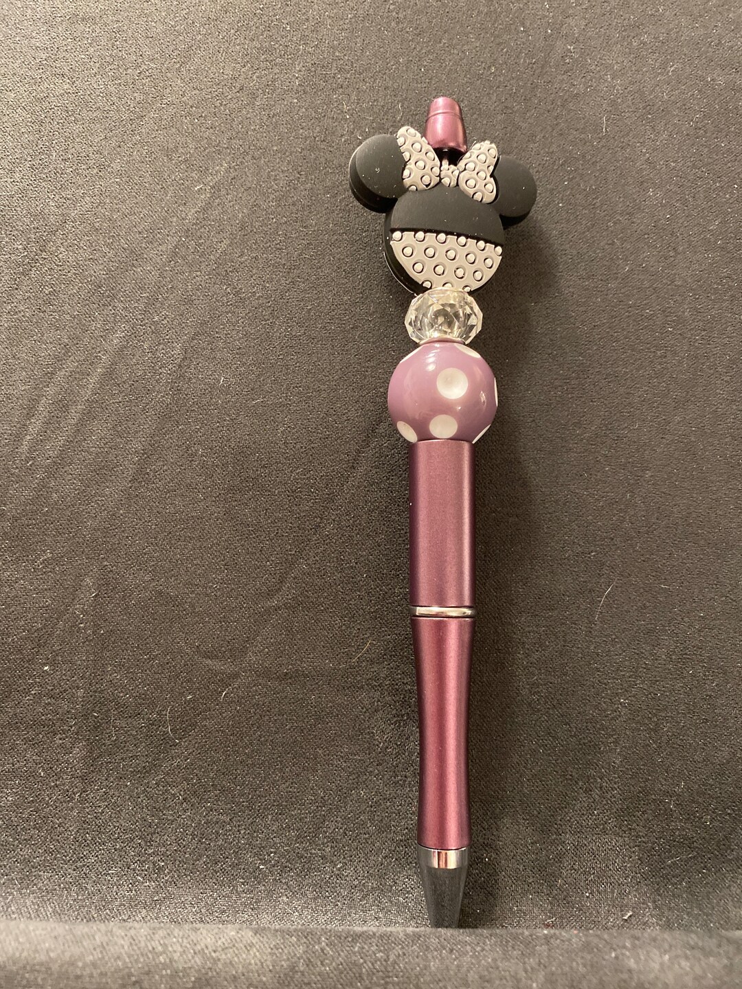 Beaded Grey Minnie Mouse Ears Pen - Etsy