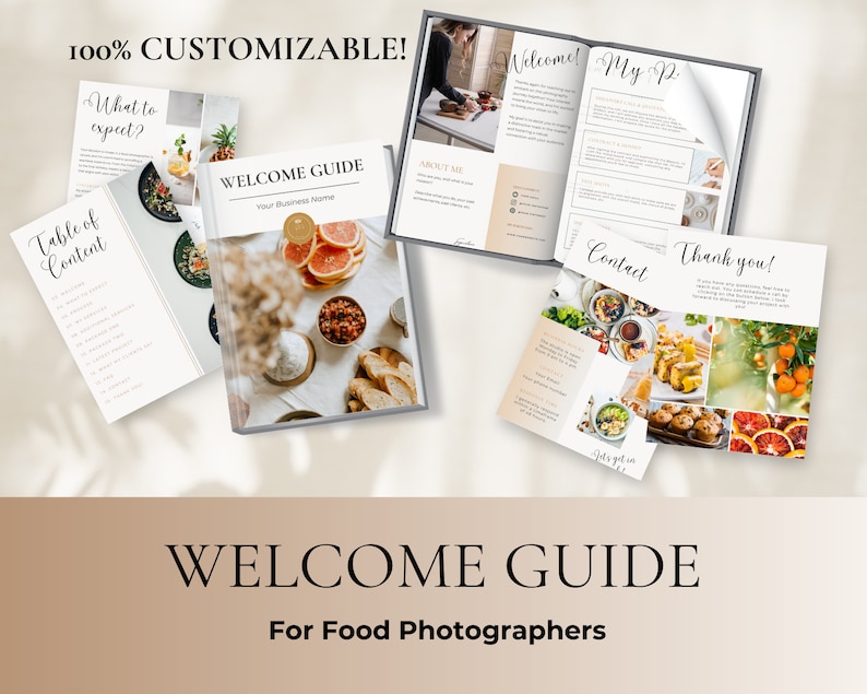 UNIQUE Food Photography Welcome Guide for Clients Onboarding | Canva ...