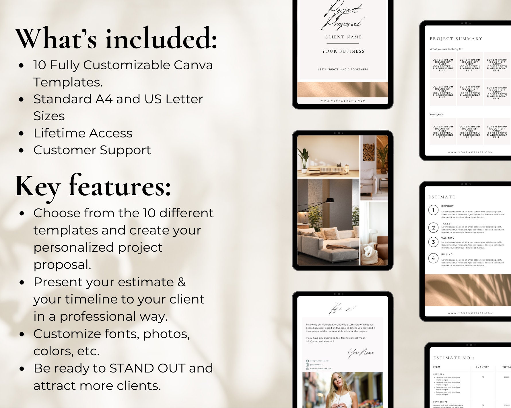 Project Proposal Canva Template | Estimate | for Freelancers & Small Business Owners - Etsy