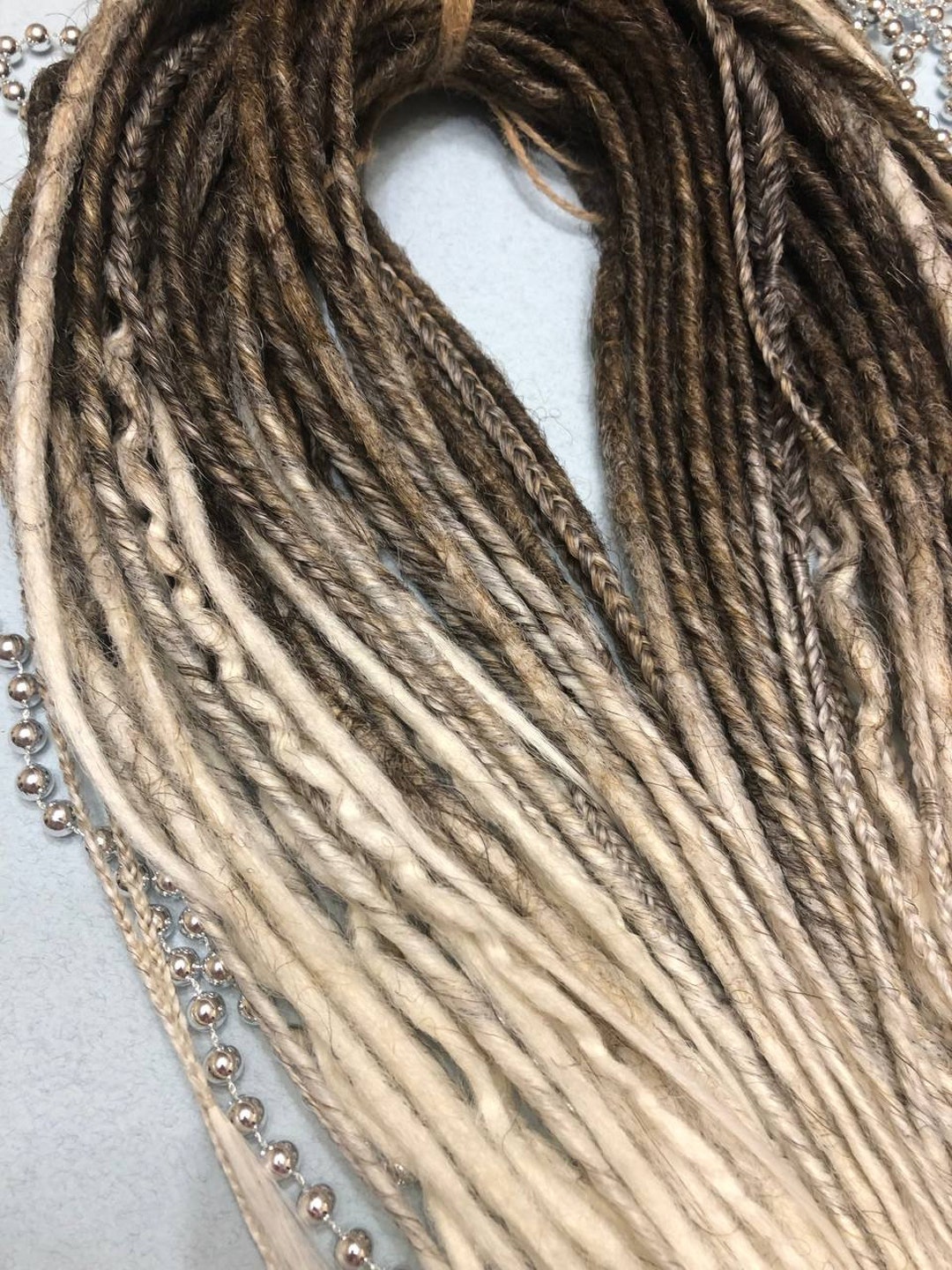 Double Ended Dreadlocks, Brown & White Ombre | Synthetic Hair ...